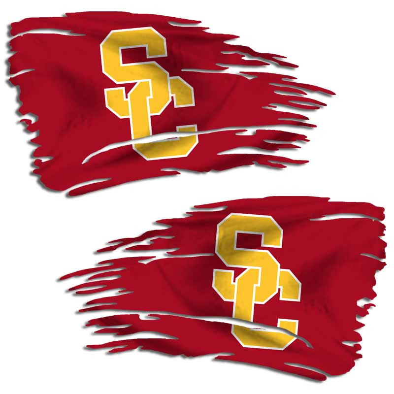 Southern California Trojans Tattered Flag USC Decal Set
