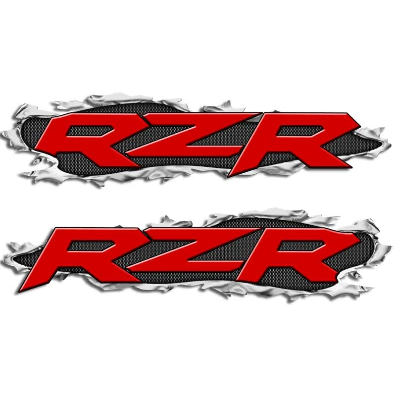 RZR Ripped Metal Side-By-Side Decal Set