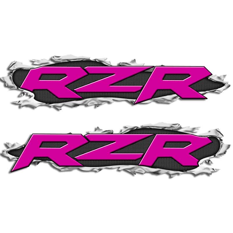 RZR Ripped Metal Side-By-Side Decal Set