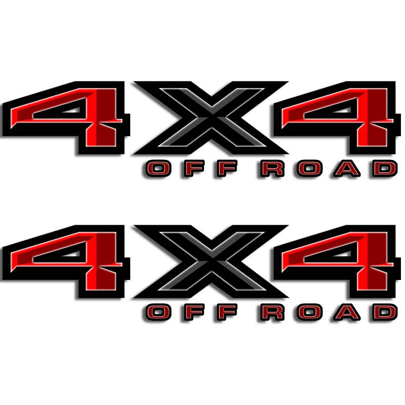 4x4 Red Black Truck Decal Ford Sticker
