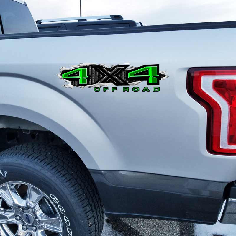 4x4 Torn Metal Truck Decal Ford Sticker