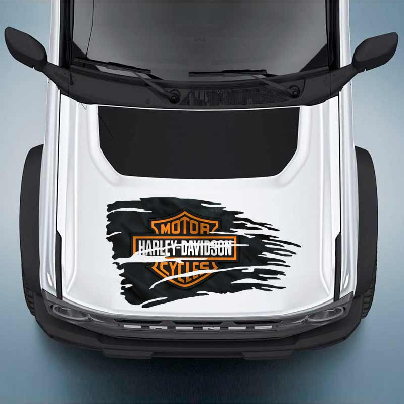 Harley Motorcycle Tattered Flag Decal Set
