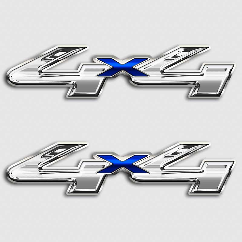 Chrome 4x4 Ford Truck Decal Set F-250 4x4 Bedside Sticker