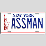 New York ASSMAN Cosmo Kramer Seinfeld License Plate
