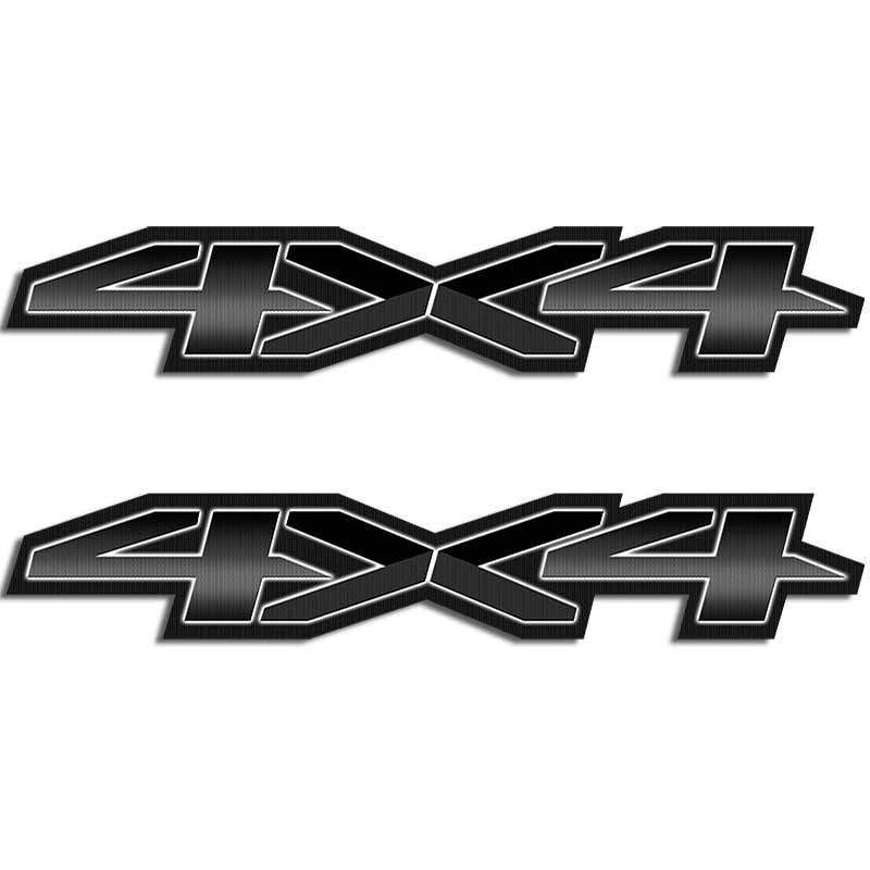 Black Carbon Fiber Silverado Chevy 4x4 Truck Decals