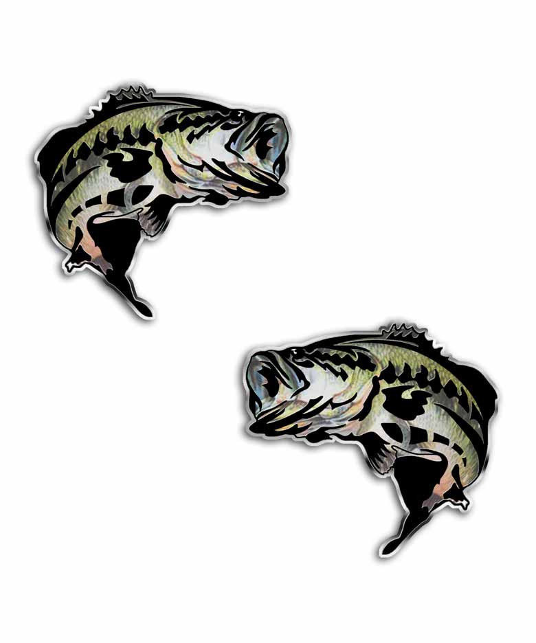 Largemouth Bass Fishing Sticker Set - Aftershock Decals