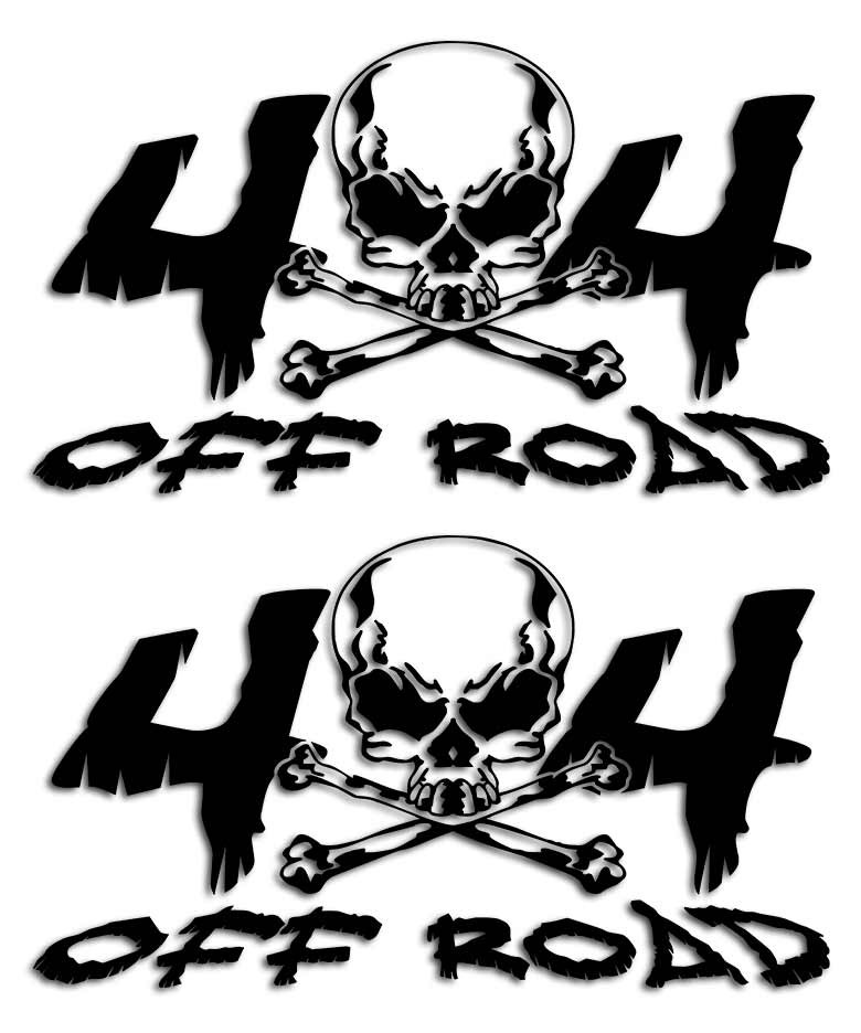 Gray Camo Skull 4x4 Sticker set - Aftershock Decals
