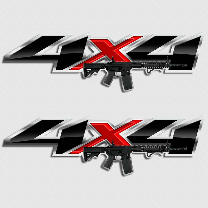 4x4 AR-15 Assault Rifle Gun Decals - Aftershock Decals