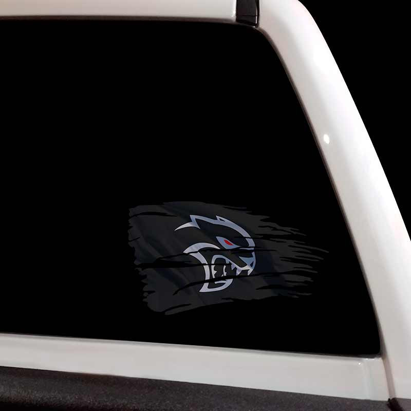 Tattered Dodge Hellcat Flag Decal | Charger Challenger SRT Sticker