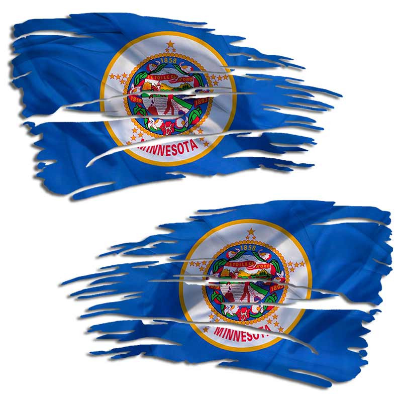 Arizona Distressed Tattered Flag Decal Set