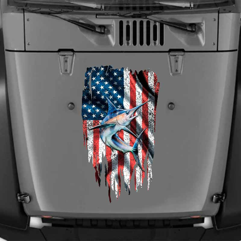 Blue Marlin Fish Sticker - Aftershock Decals