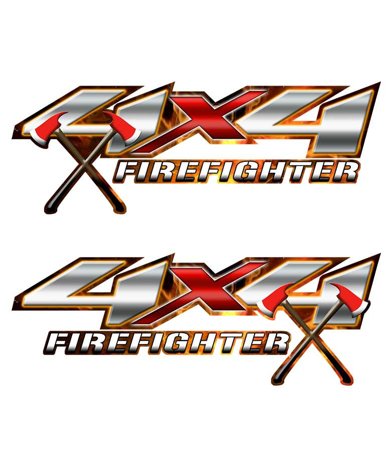 4x4 Firefighter Axe Sticker set - Aftershock Decals