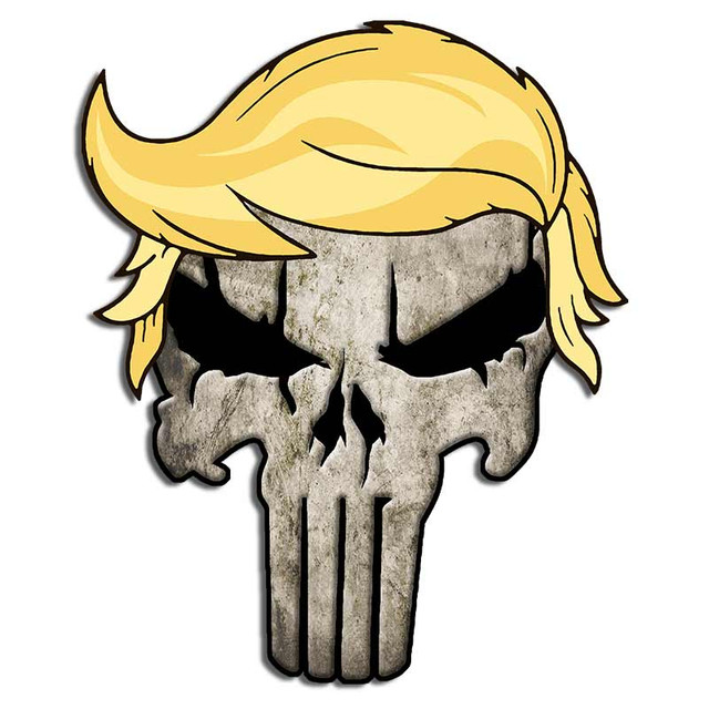 Distressed Trump Punisher Skull Stone President Decal