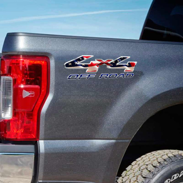 4x4 American Flag F-250 F250 Ford Truck Decal Sticker