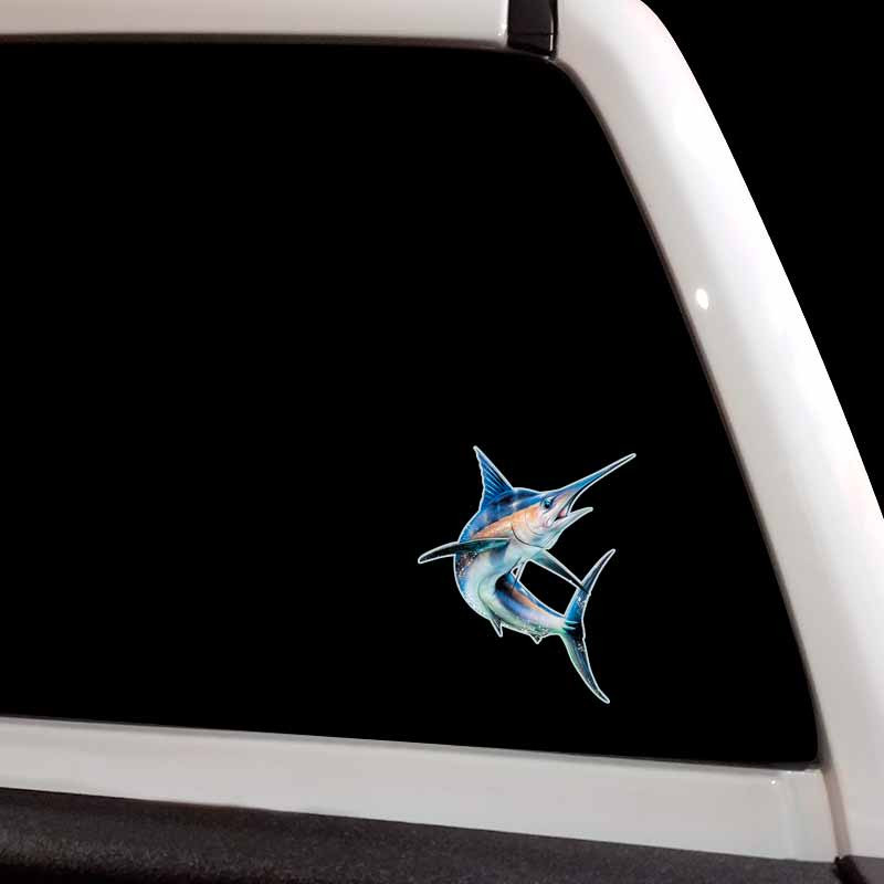 Blue Marlin Fish Charter Boat Truck Window Decal