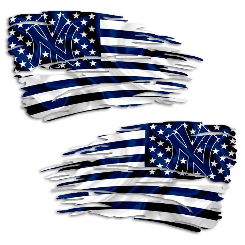 Distressed New York Yankees Flag Decal Set