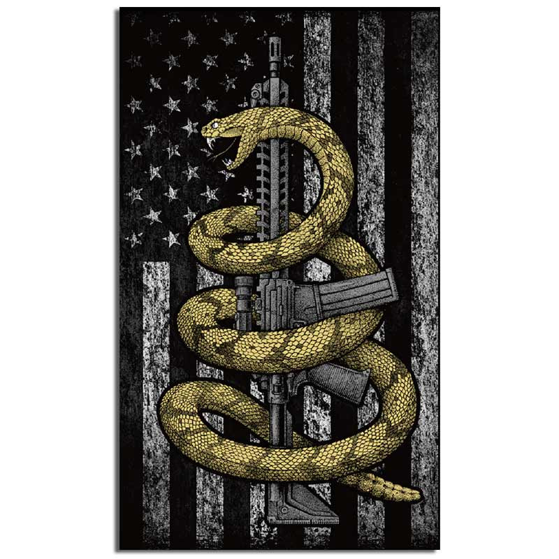 Rattlesnake Gadsden AR-15 Gun American Flag Decal