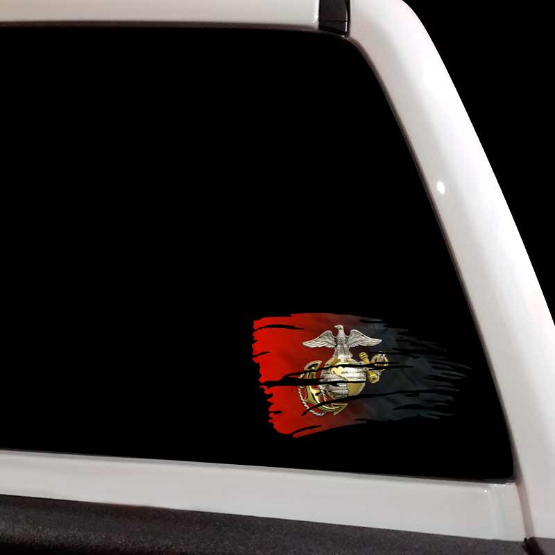Distressed USMC Eagle Battle Flag Decal Set