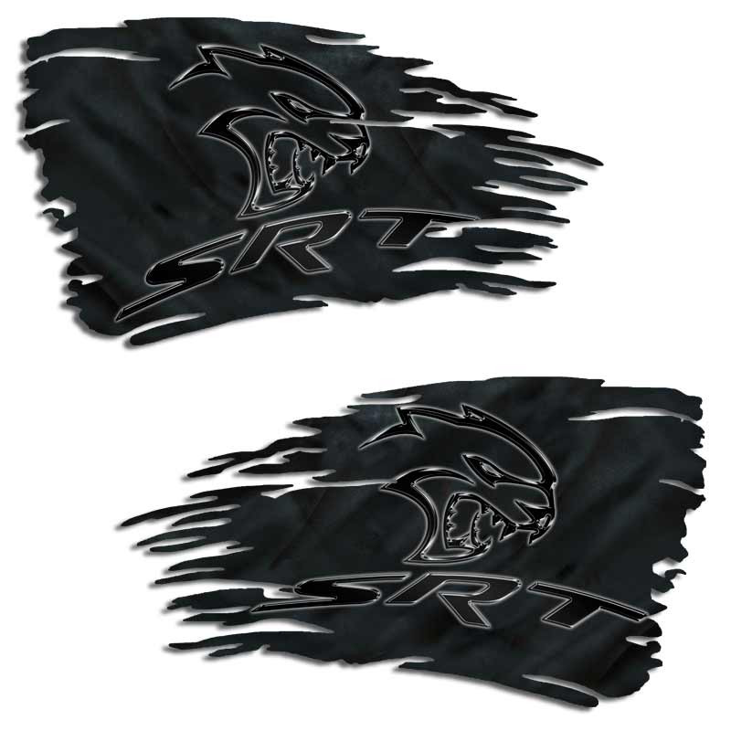 Hellcat SRT Tattered Flag Muscle Car Decal Set
