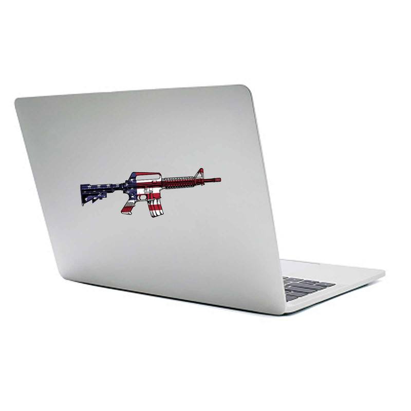 USA AR15 American Flag Gun Decal