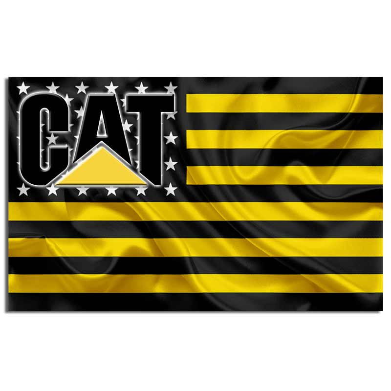 Caterpillar Construction American Flag Decal