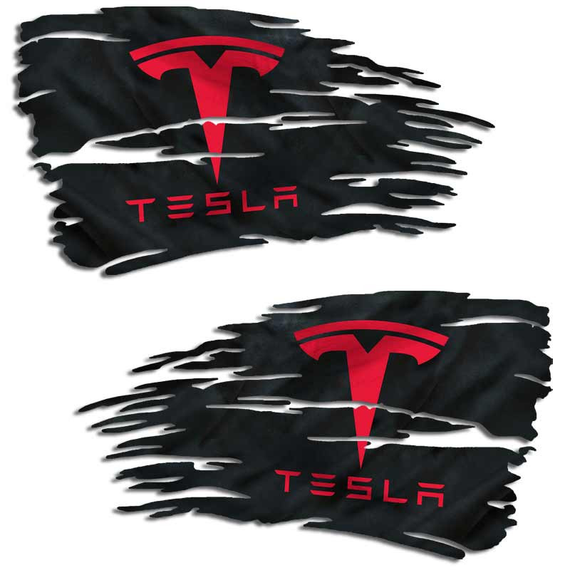 Tesla Tattered Flag Decal Set