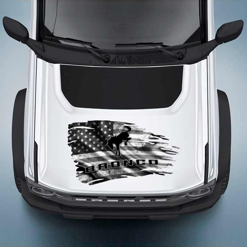 Bronco SUV Subdued American Flag Decal Set