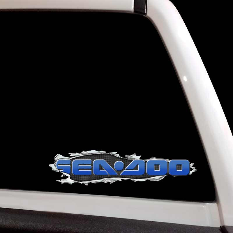 Sea Doo Ripped Metal Watercraft Boat Decal Set