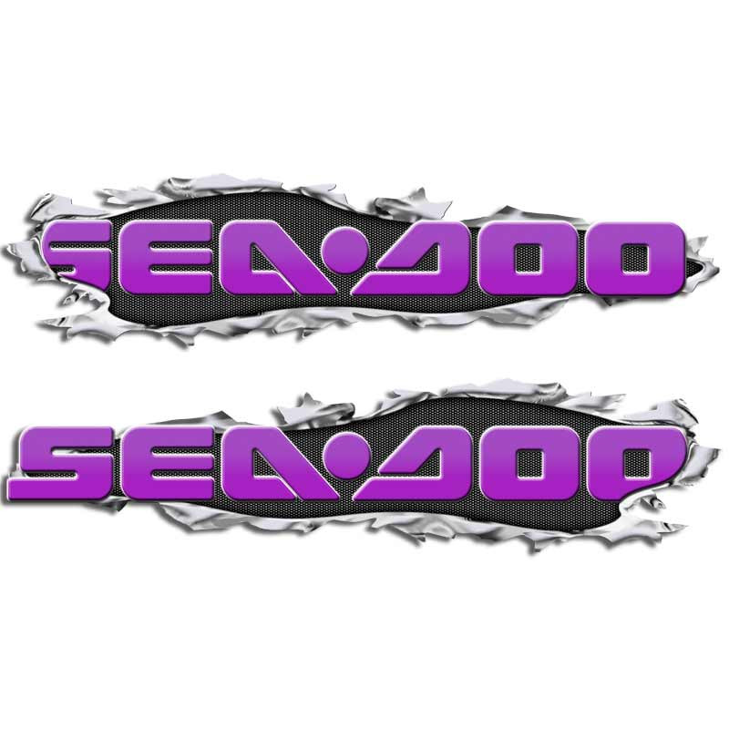 Sea Doo Ripped Metal Watercraft Boat Decal Set