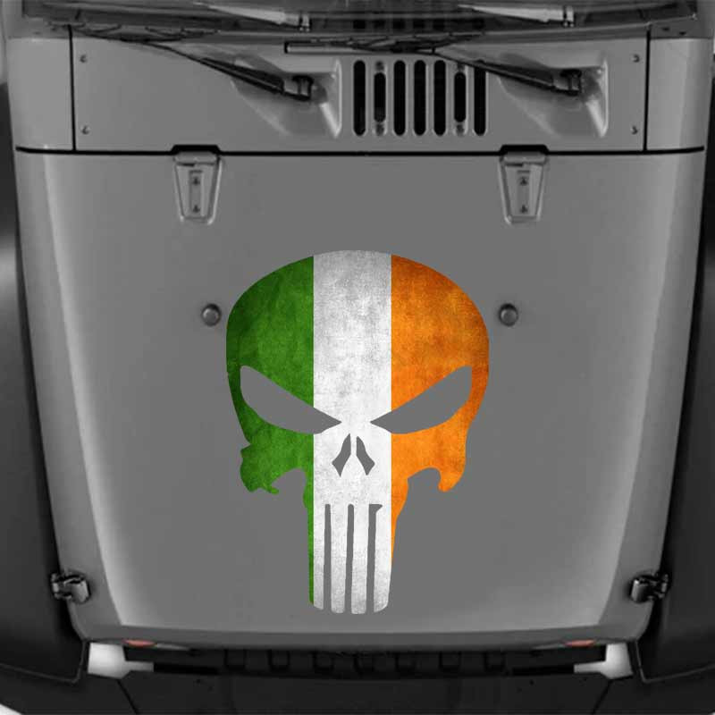 Ireland Flag Punisher Skull Irish Decal Sticker
