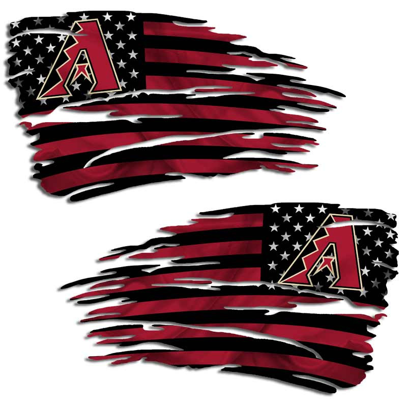 Arizona Diamondbacks Baseball Tattered Flag Decal Sticker