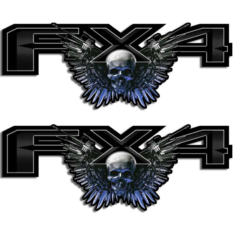 FX4 Weapon Wings Punisher Skull Gun Decal Sticker