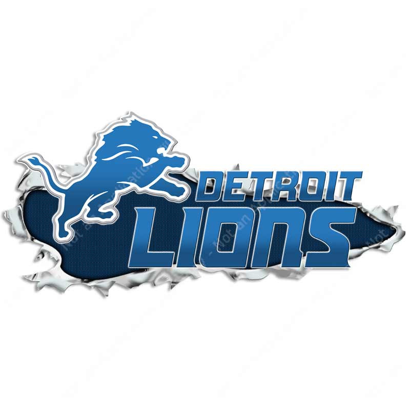 Detroit Lions Ripped Metal Vinyl Decal Sticker