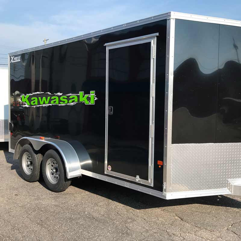 Kawasaki Ripped Metal Decal Sticker