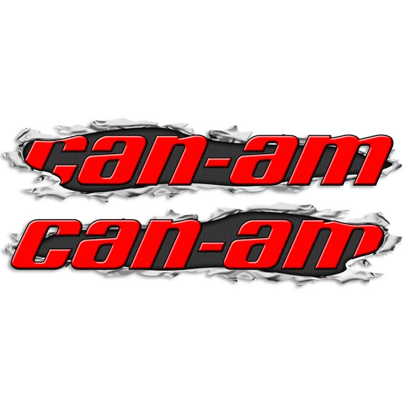 Can-Am SXS ATV Ripped Metal Decal Set