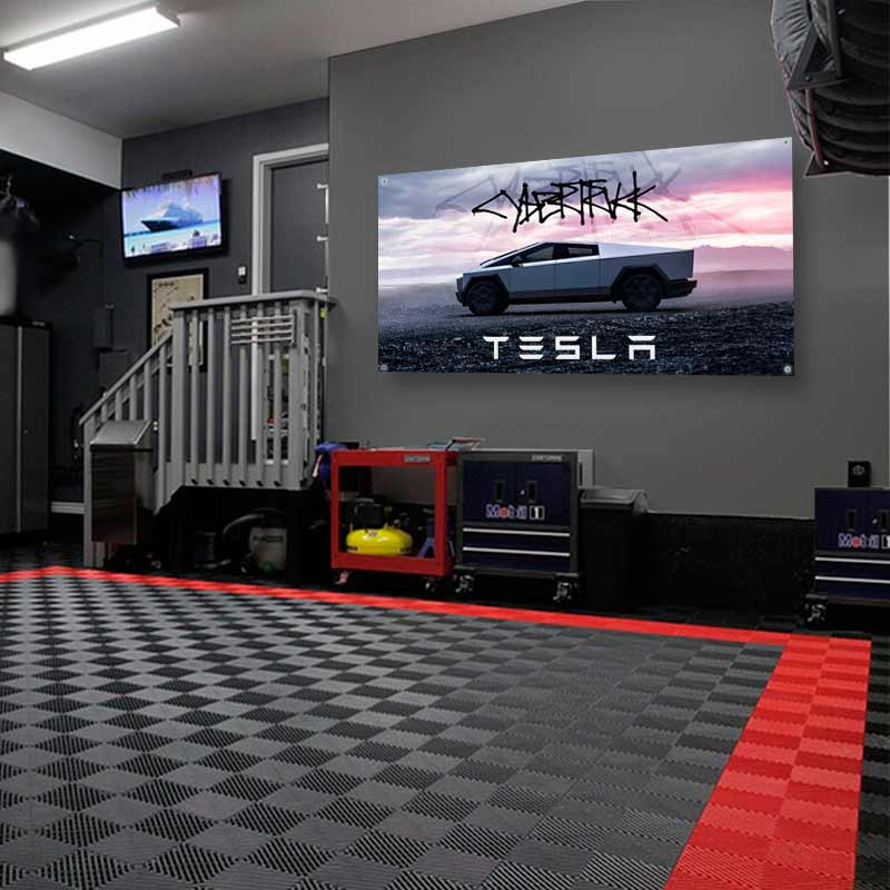 Tesla Cybertruck Garage Banner