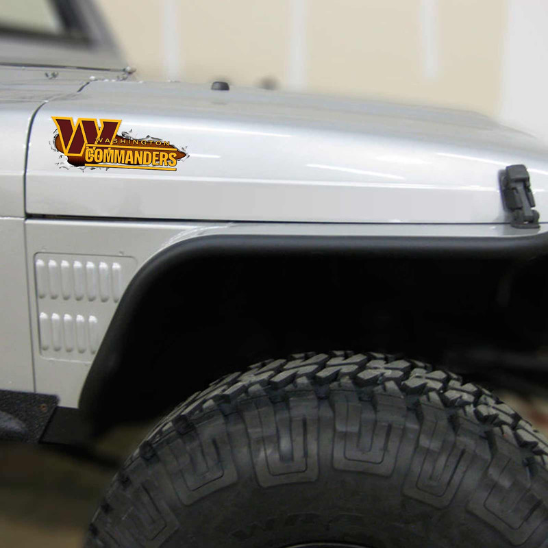 Washington Commanders Ripped Metal Vinyl Football Sticker
