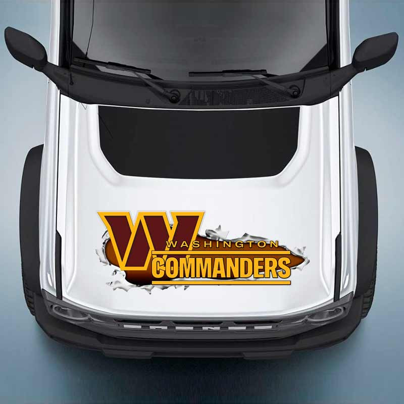 Washington Commanders Ripped Metal Vinyl Football Sticker