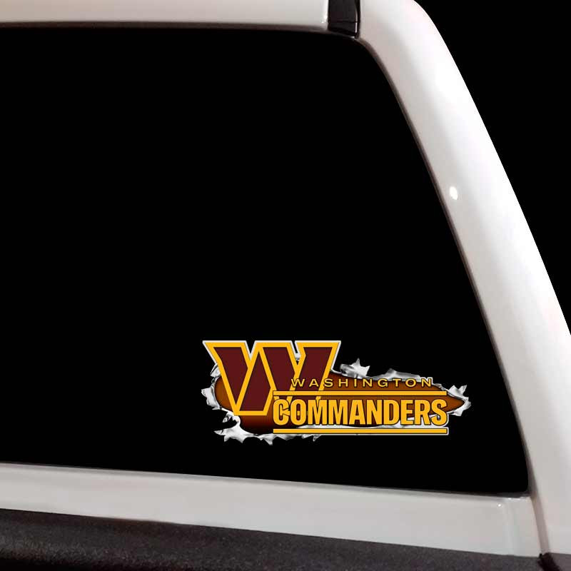 Washington Commanders Ripped Metal Vinyl Football Sticker