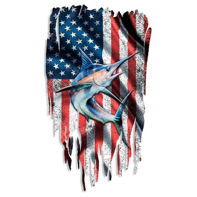 Blue Marlin Fish Sticker - Aftershock Decals