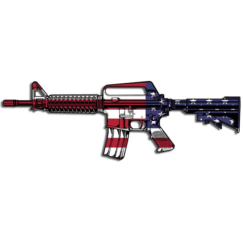 USA AR15 American Flag Gun Decal