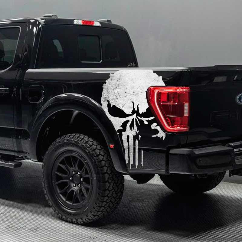 Black Edition Toyota Tundra TRD Punisher Skull Truck Decal Set