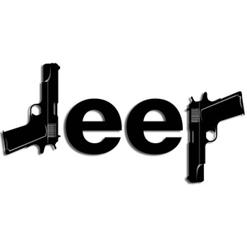 Jeep Gun Decal | 4x4 Pistol Sticker