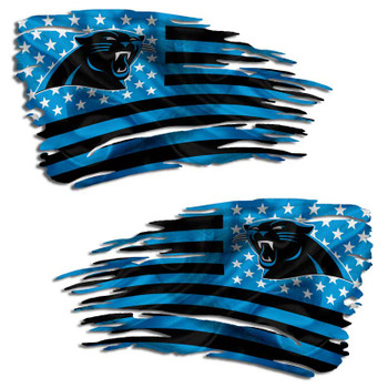 Carolina Panthers Striped Tattered Flag Football Decal Set