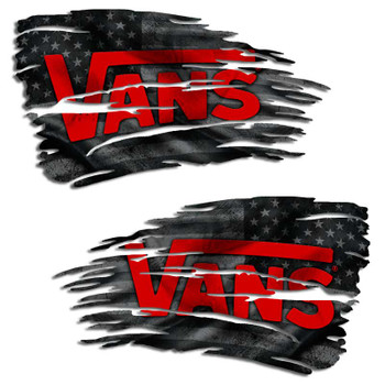 Subdued American Vans Tattered Flag Decal