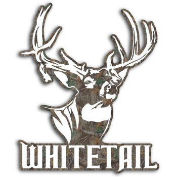 Camouflage Whitetail Buck Hunting Decal