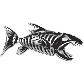 Distressed Fish Skeleton Attack Decal