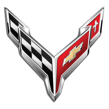 Corvette C8 Emblem Flags Vinyl Decal