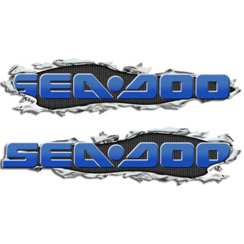 Sea Doo Ripped Metal Watercraft Boat Decal Set