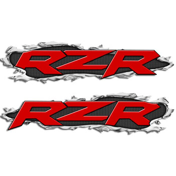 RZR Ripped Metal Side-By-Side Decal Set